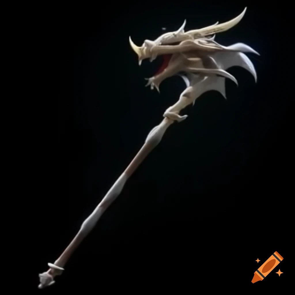 Dragon head staff on Craiyon