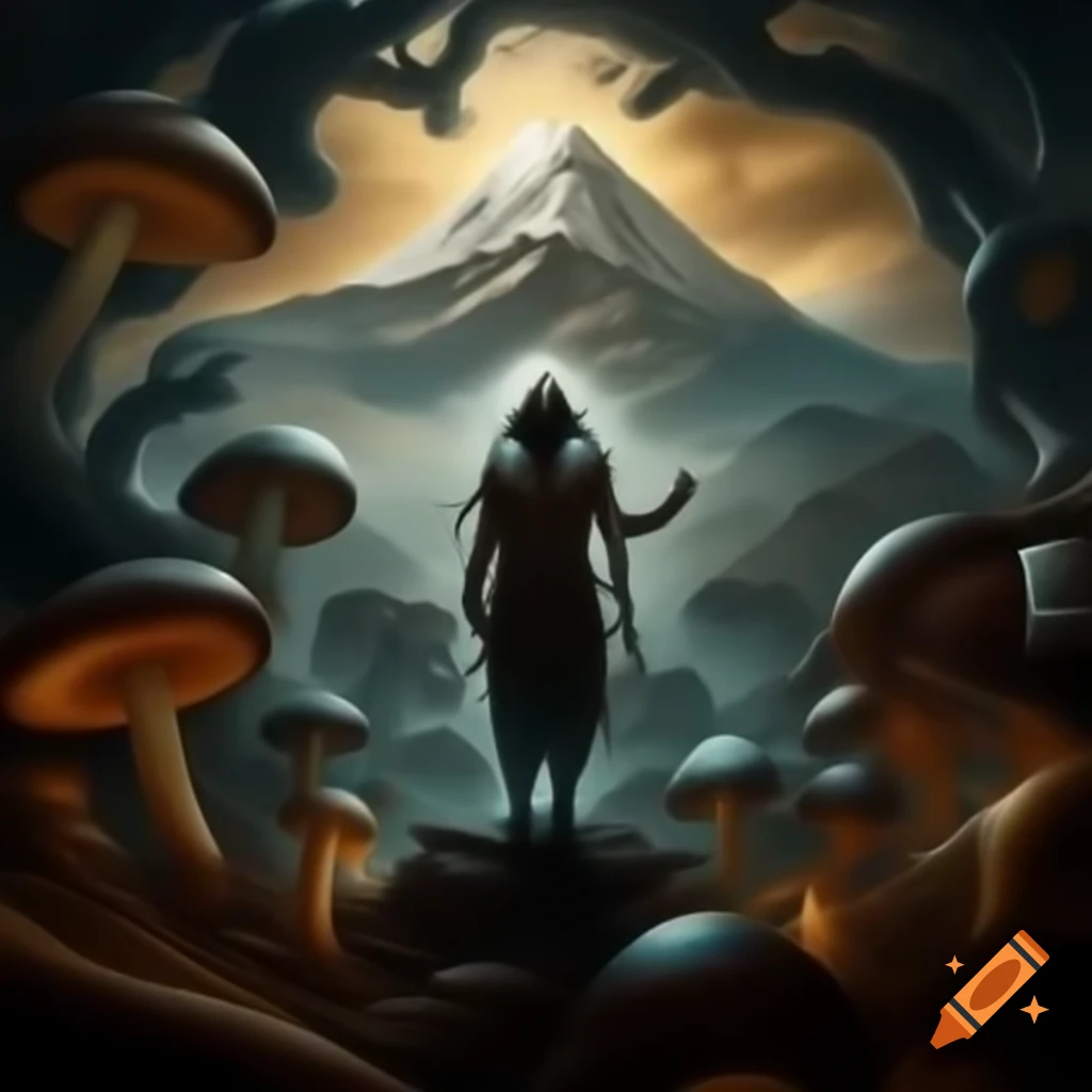 Mystical Peruvian shaman silhouette with spirits and sacred snakes ...