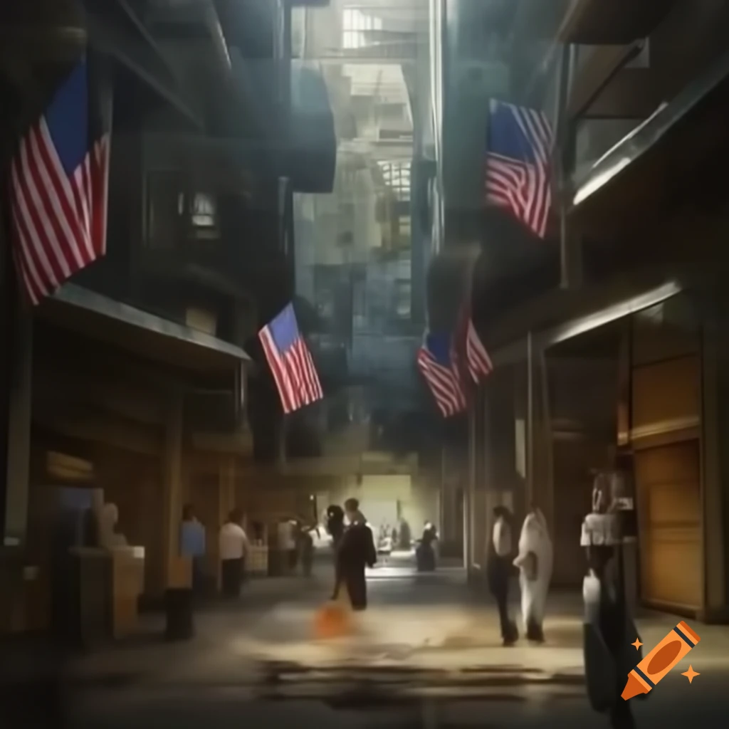 Art depicting the essence of the United States with the flag and ...