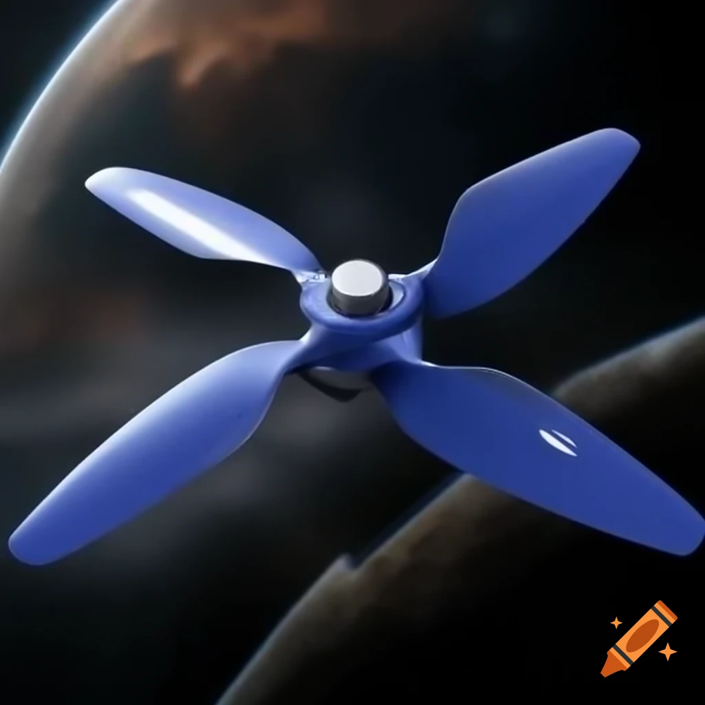 3-bladed fpv propeller floating in space on Craiyon