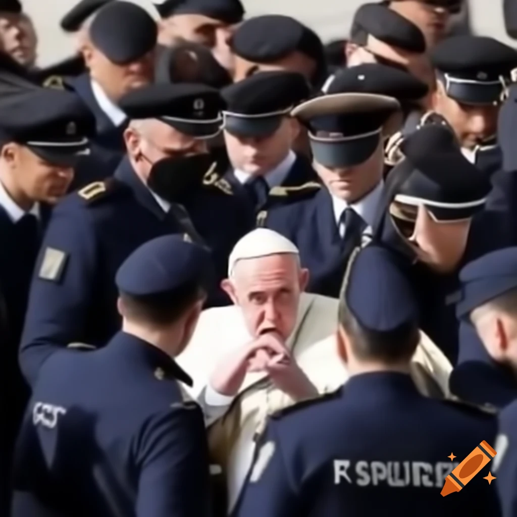 Pope being taken into custody on Craiyon