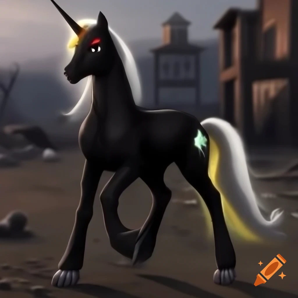 Detailed unicorn from My Little Pony series, Velvet Remedy with black ...