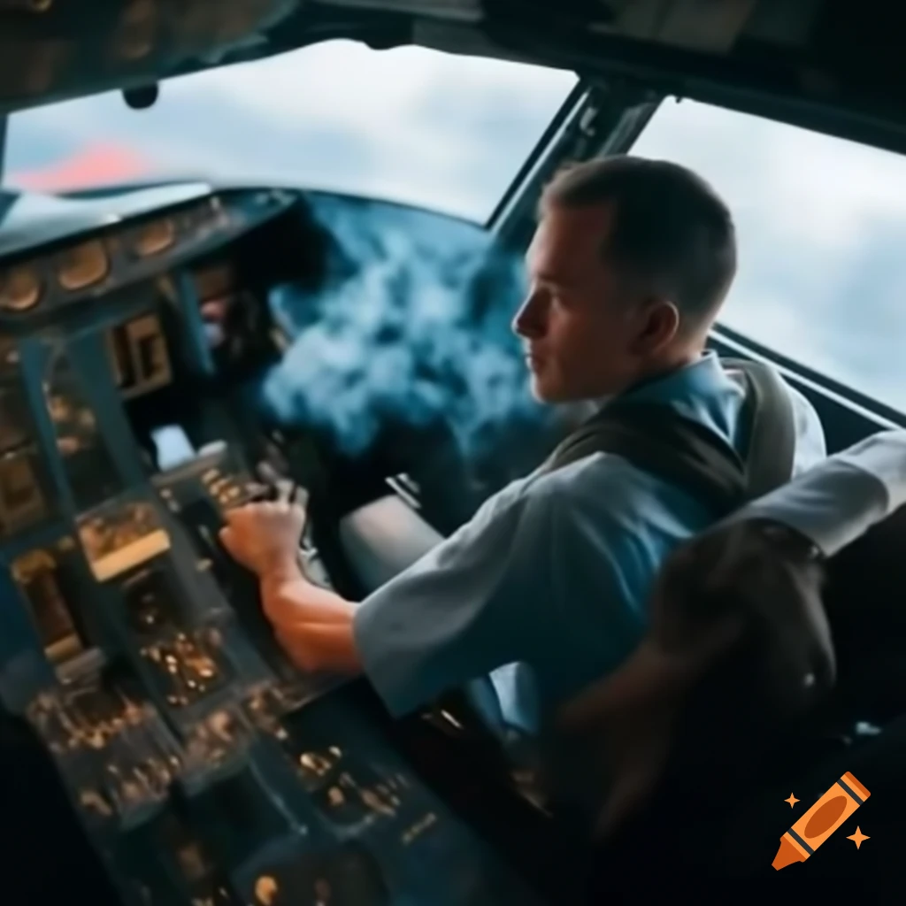 Heavy smoke filling aircraft cockpit on Craiyon
