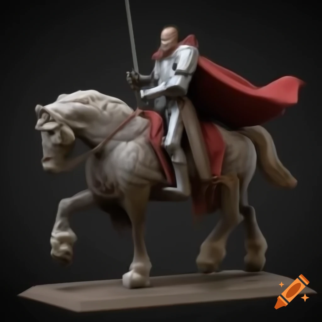 Realistic Christian knight on horseback, game character concept art on ...