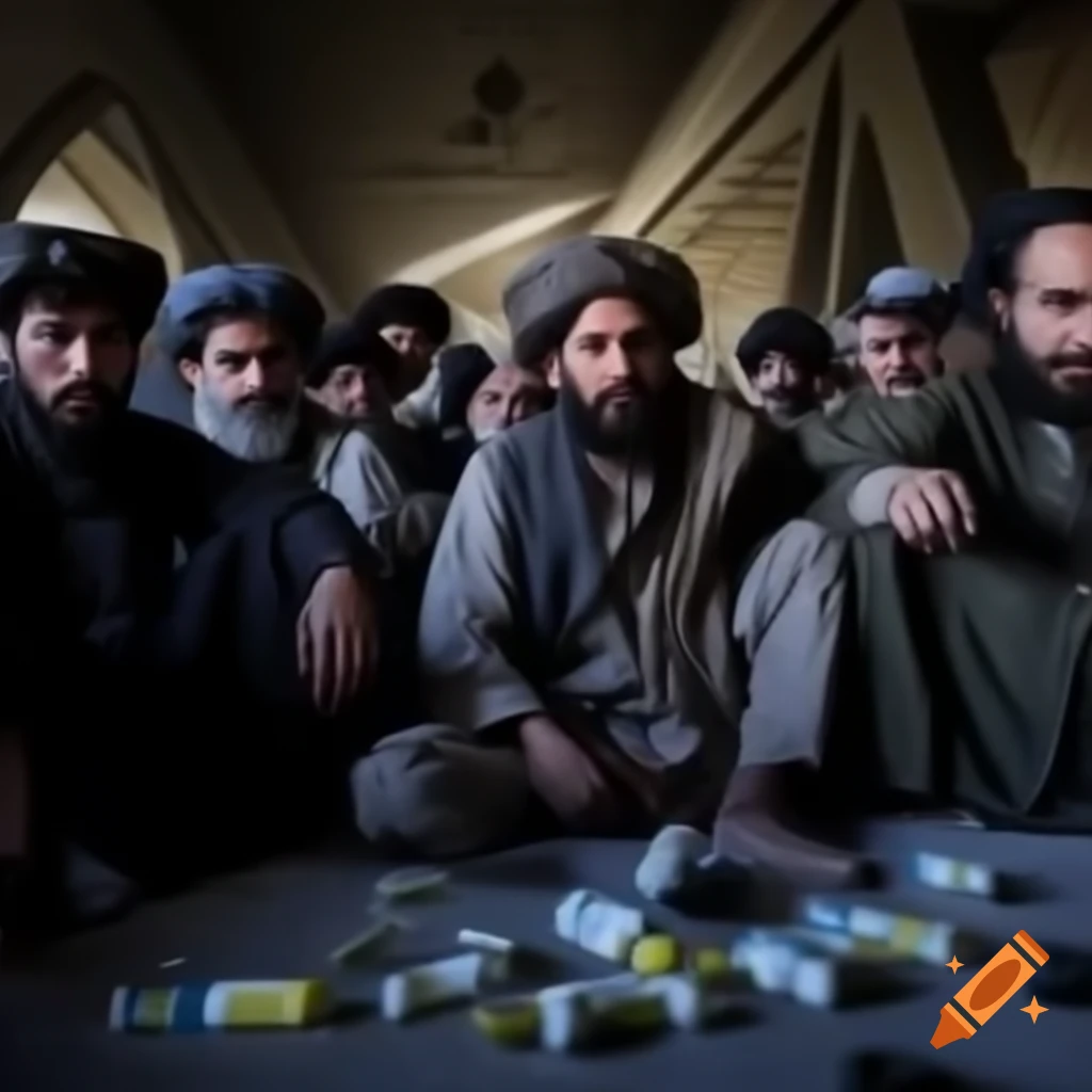 Group of afghan individuals in traditional clothing in urban setting ...