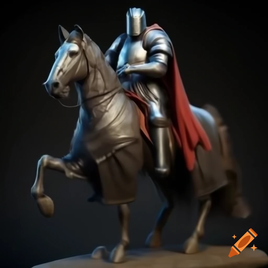 Realistic Christian knight on horseback, game character concept art on ...