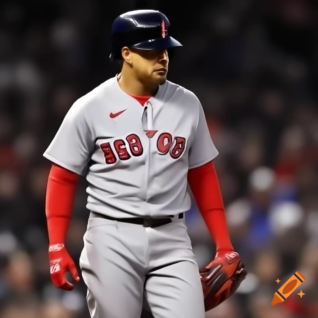 Baseball player Juan Soto representing the Red Sox on Craiyon