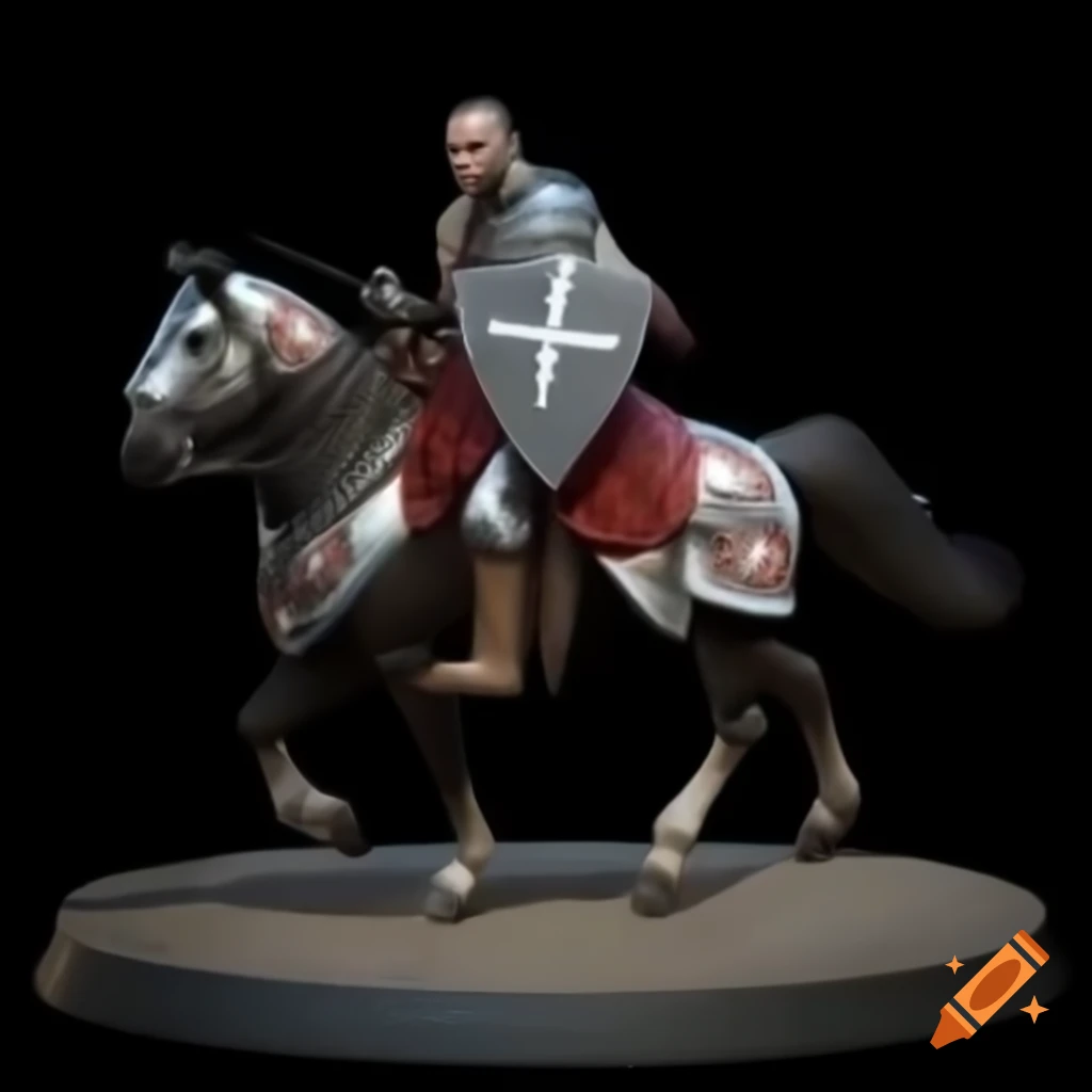 Realistic Christian knight on horseback, game character concept art on ...