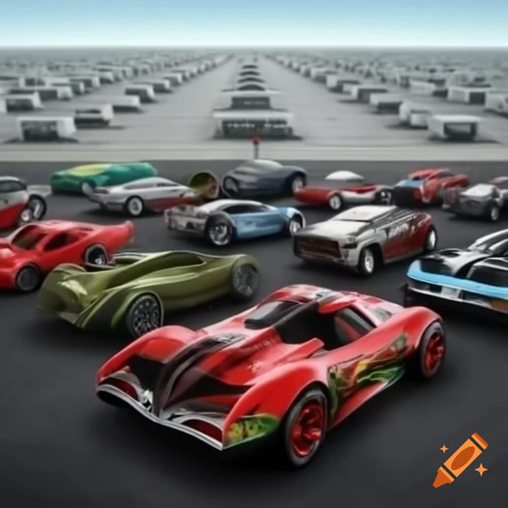 Custom-painted Hot Wheels cars resembling red and green insects in a ...