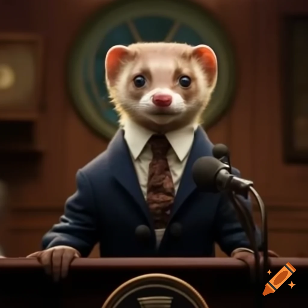 House Speaker Mike Johnson depicted as a weasel on Craiyon