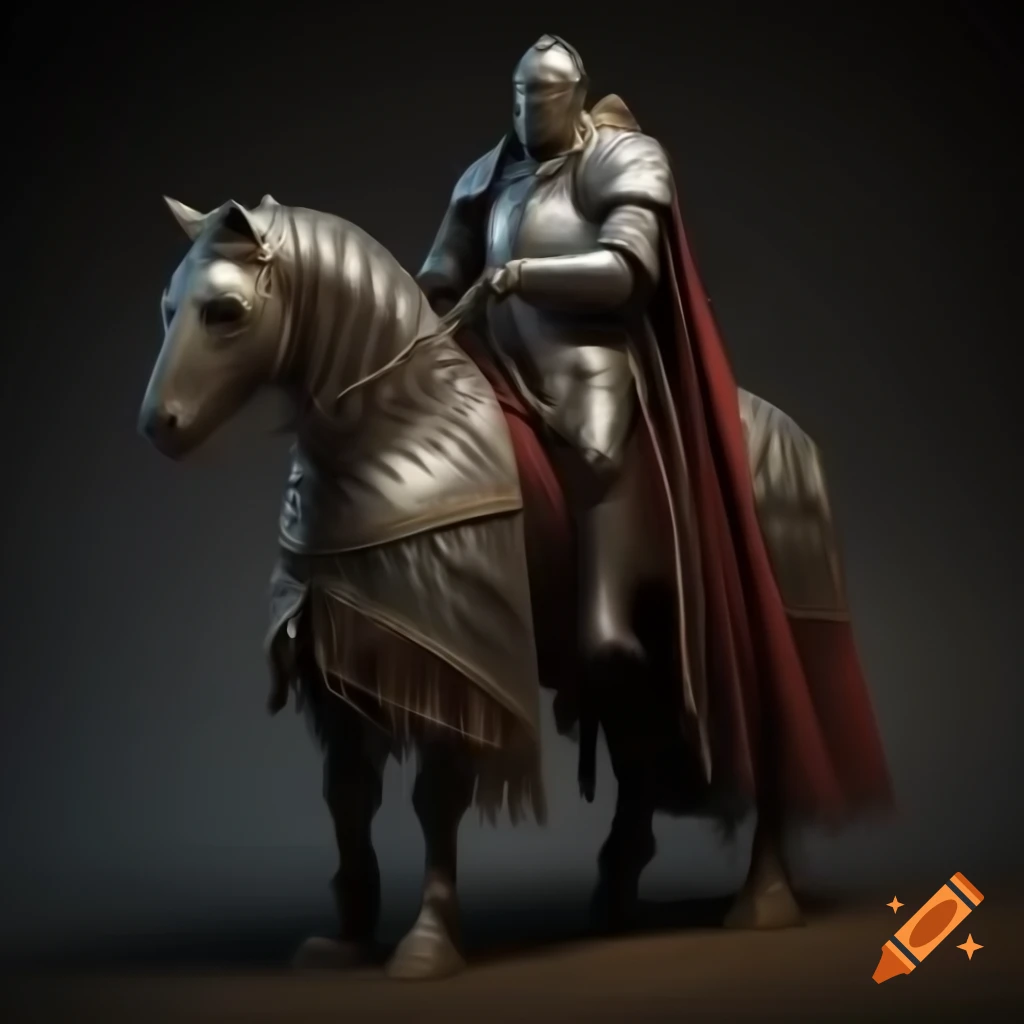 Realistic christian knight on horseback, game character concept art on ...