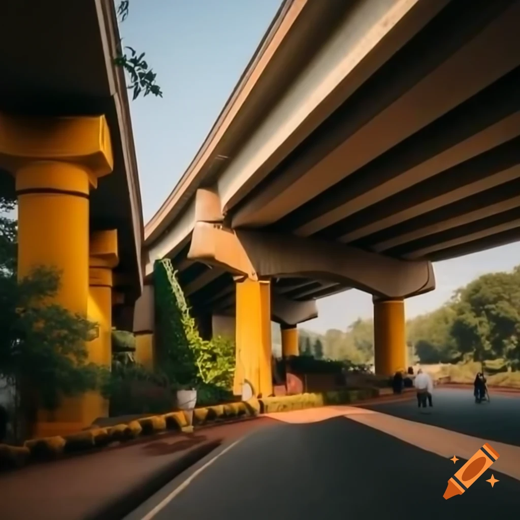 Vibrant Indian highway with lively roadway and shaded footpath on Craiyon