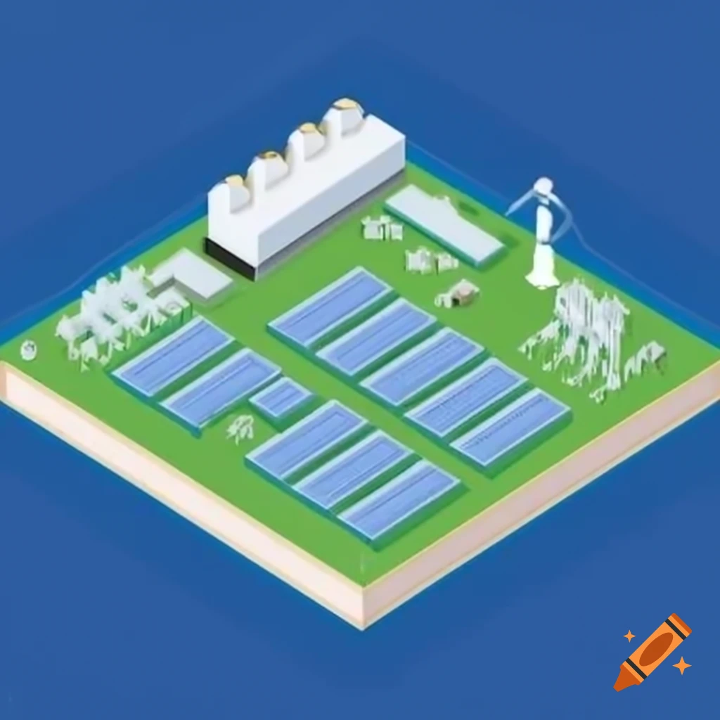 Solar plant featuring PV modules, inverters, and energy management ...