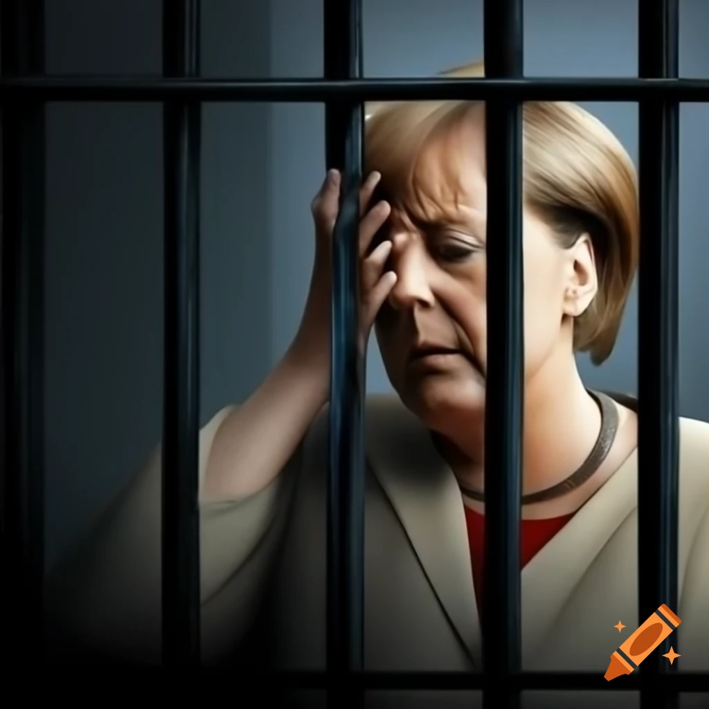 Photorealistic portrayal of a woman resembling Angela Merkel showing ...