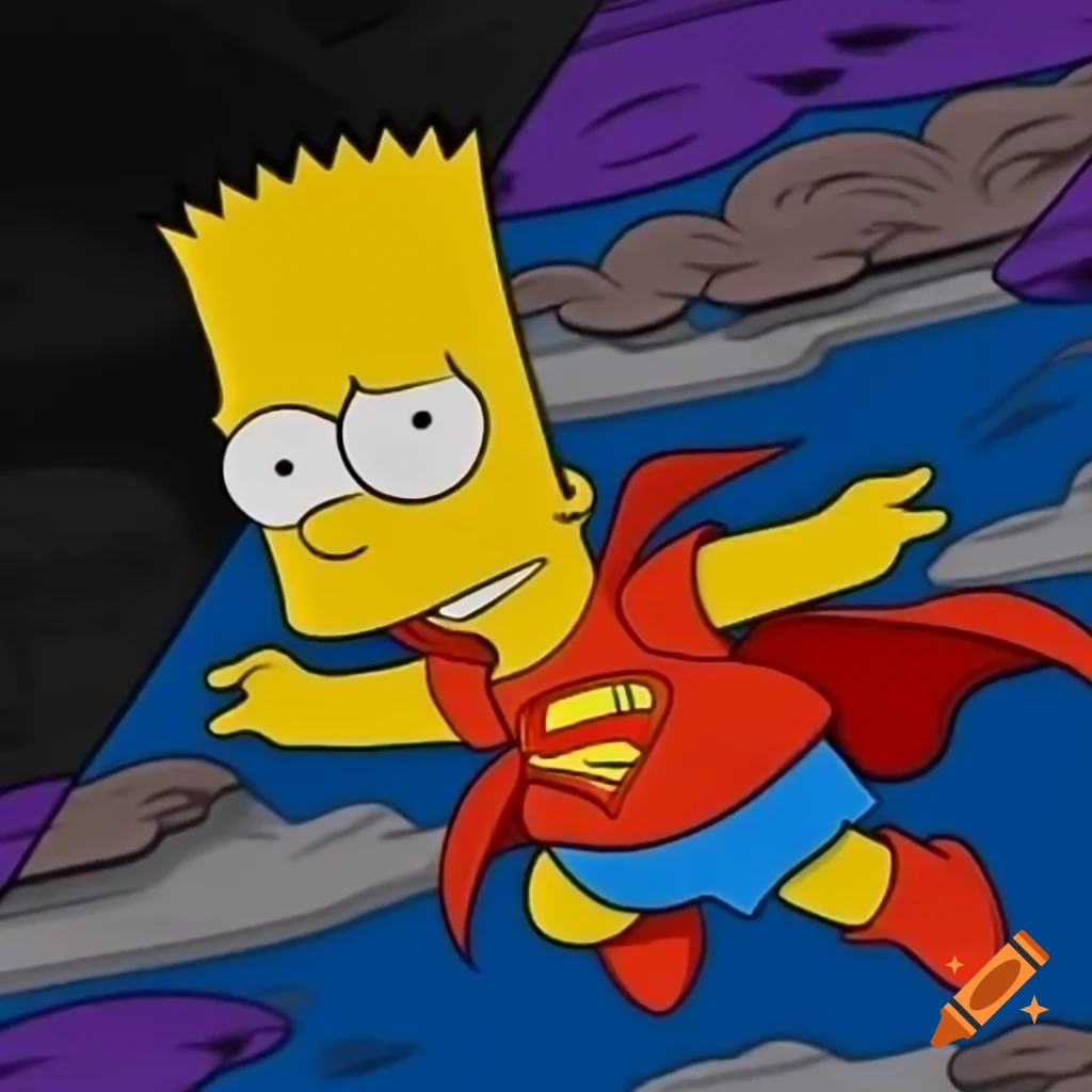 Bart simpson dressed as superman on Craiyon