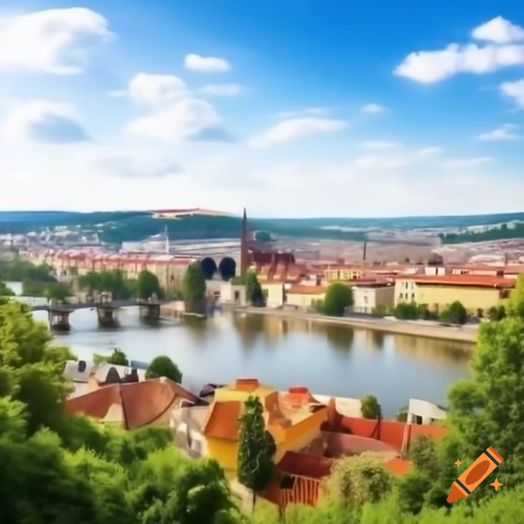 Summer in Prague, showcasing beautiful architecture and vibrant streets on Craiyon