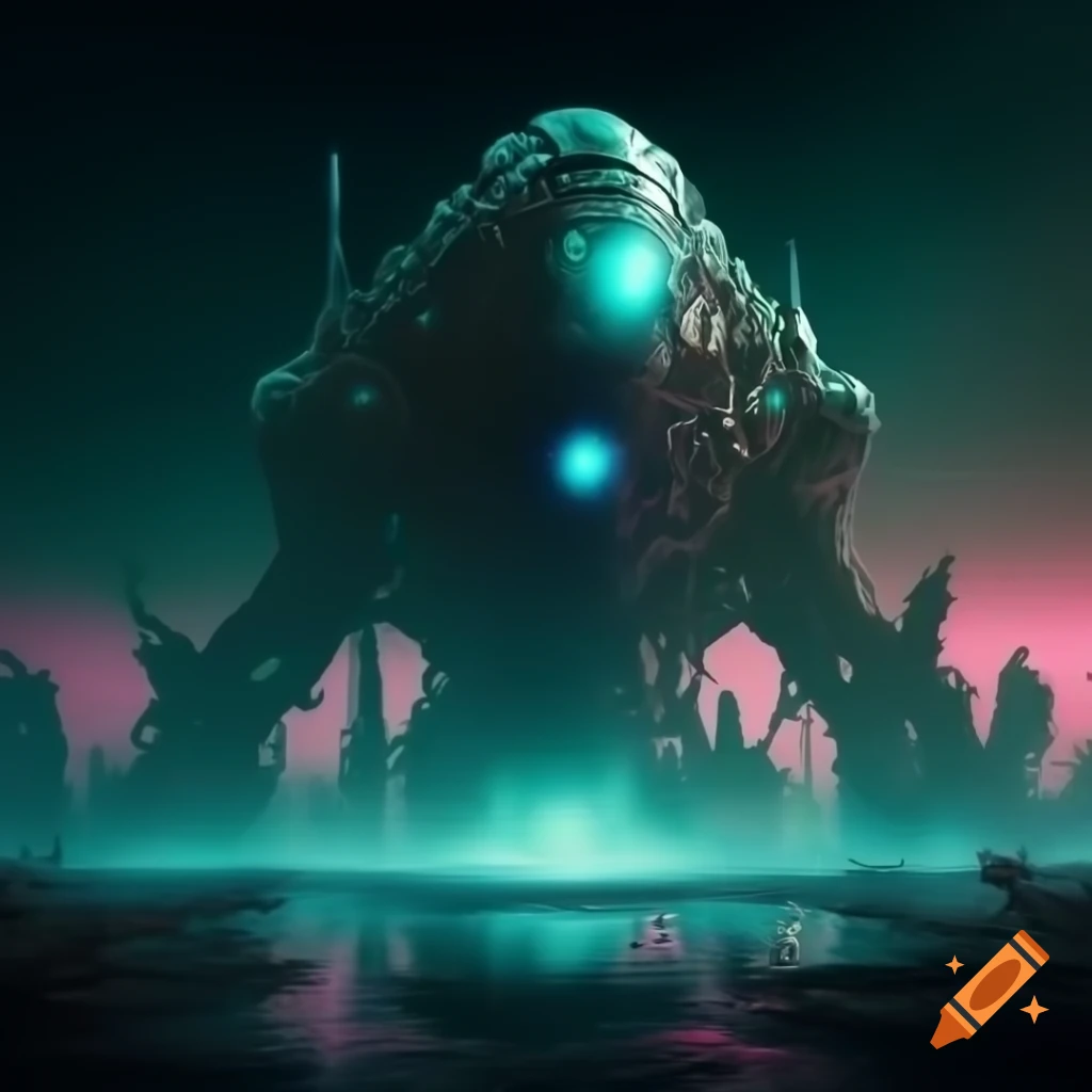 Gigantic cybernetic kraken creature hullbreaker horror with ...