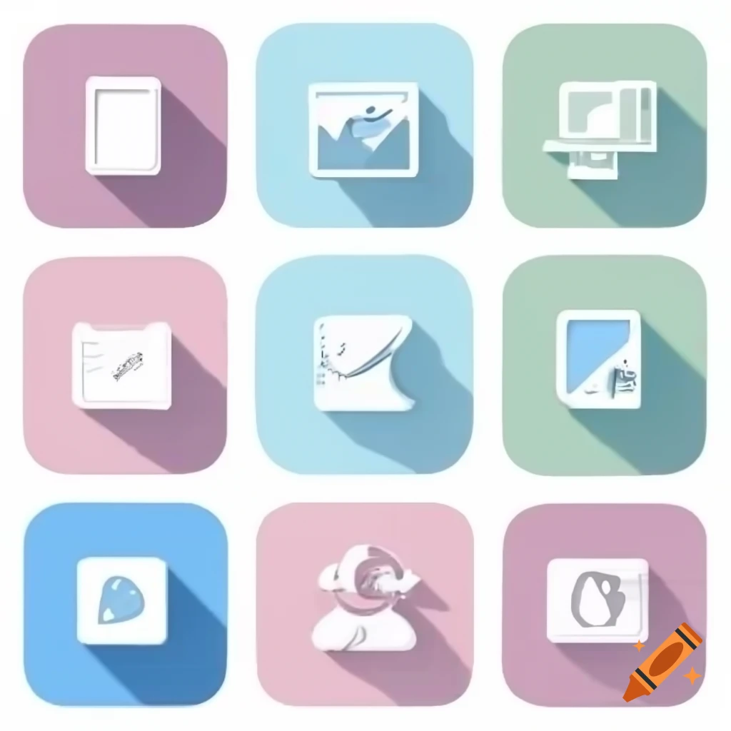 Minimalist vector icons in SVG style for modern UI/UX design on Craiyon