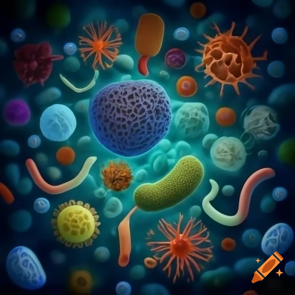 Microscopic landscape of microbial life in bovine intestine, showcasing ...