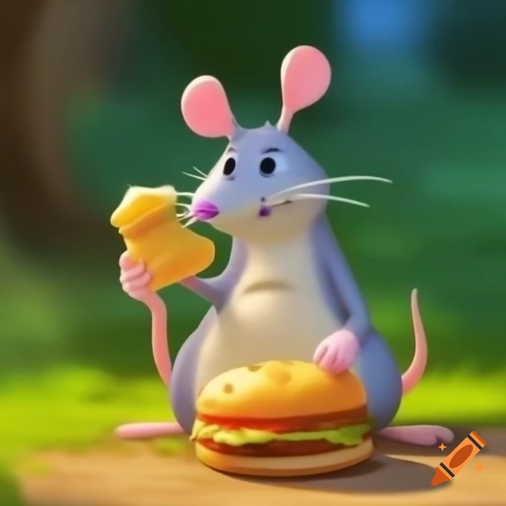 Clever cartoon mice plotting against house cat on Craiyon