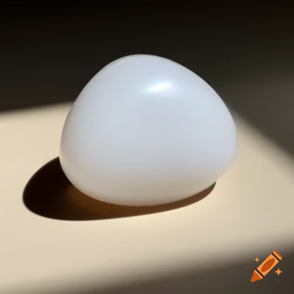 Smooth white quartz stone on light background evokes peace on Craiyon