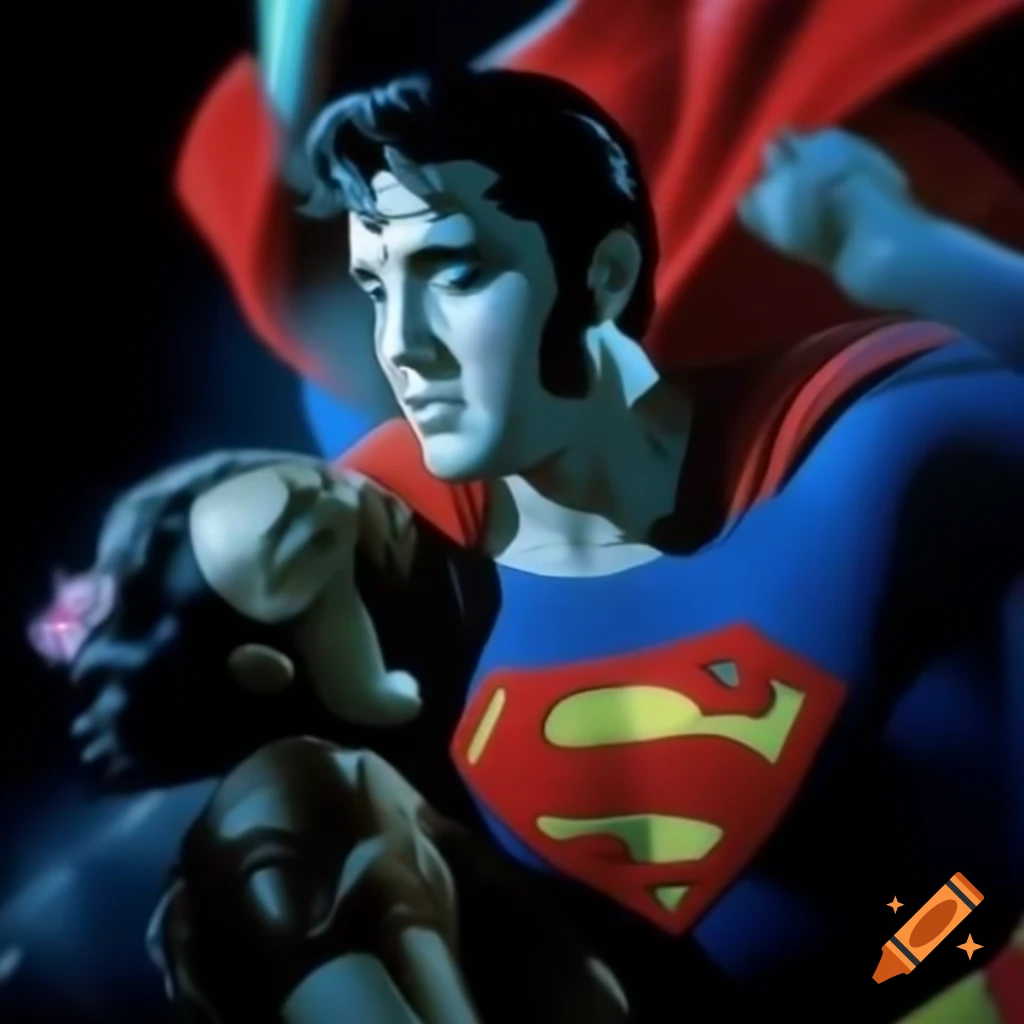 Elvis Presley as a superhero embodying the King of Rock and Roll with ...