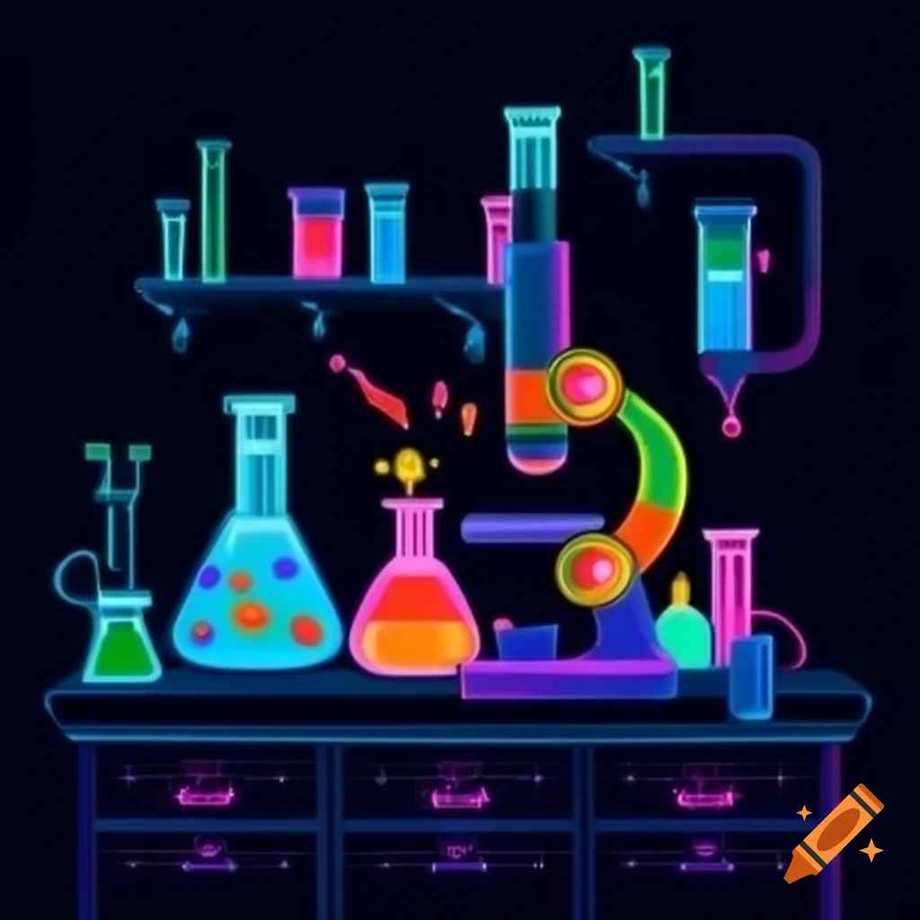 Vibrant colored medical laboratory showcasing advanced equipment like ...