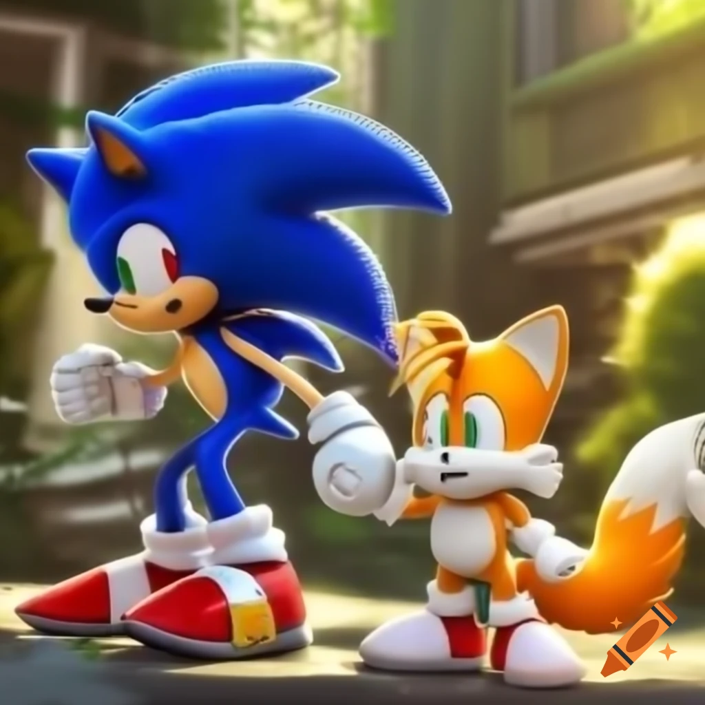 Sonic and Tails characters from video games on Craiyon