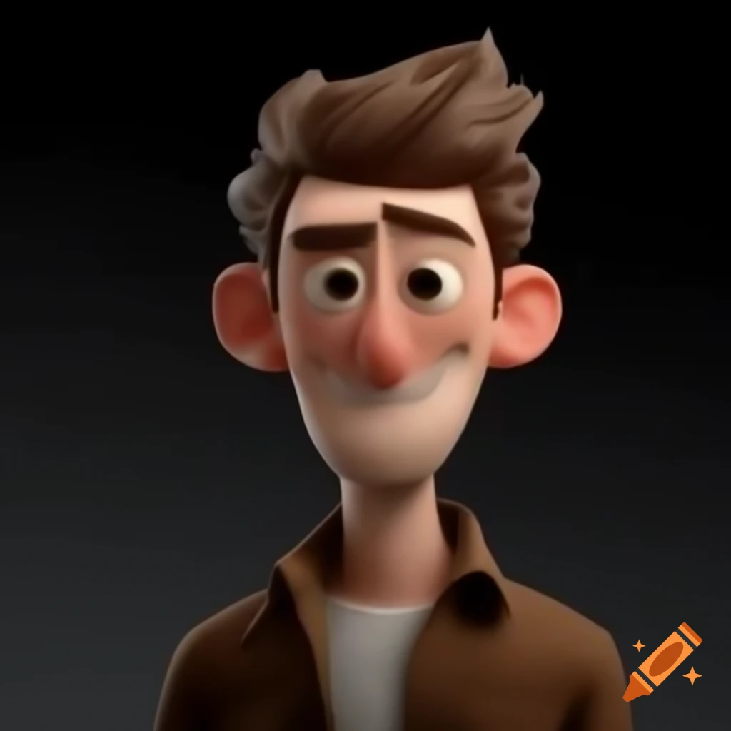 Male character in Pixar animation style with athletic build and ...