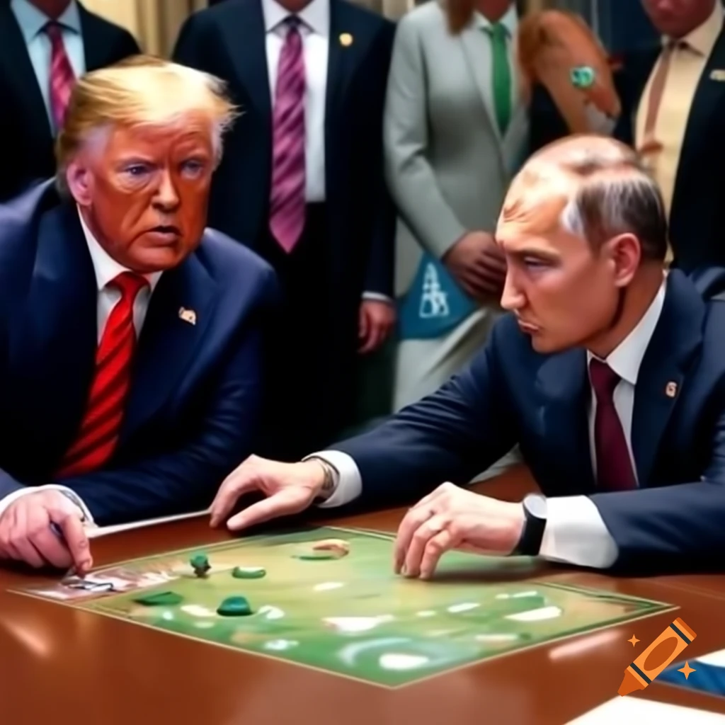 Trump and putin engaged in a game of risk on Craiyon