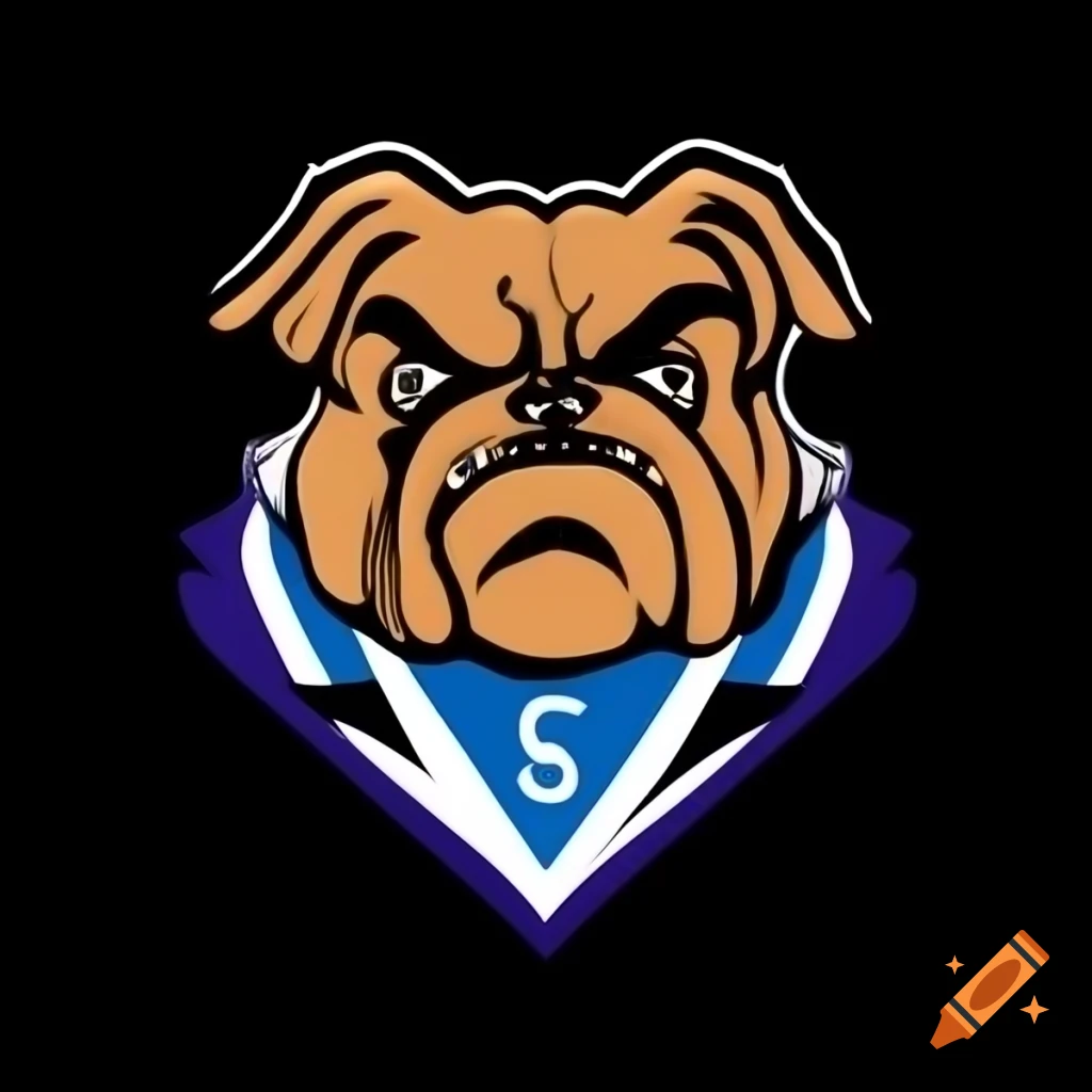 Furious bulldog in sports jersey growling, dynamic vector design on Craiyon