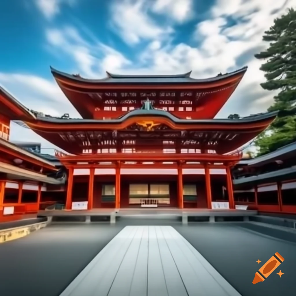 Japanese temple architecture on Craiyon