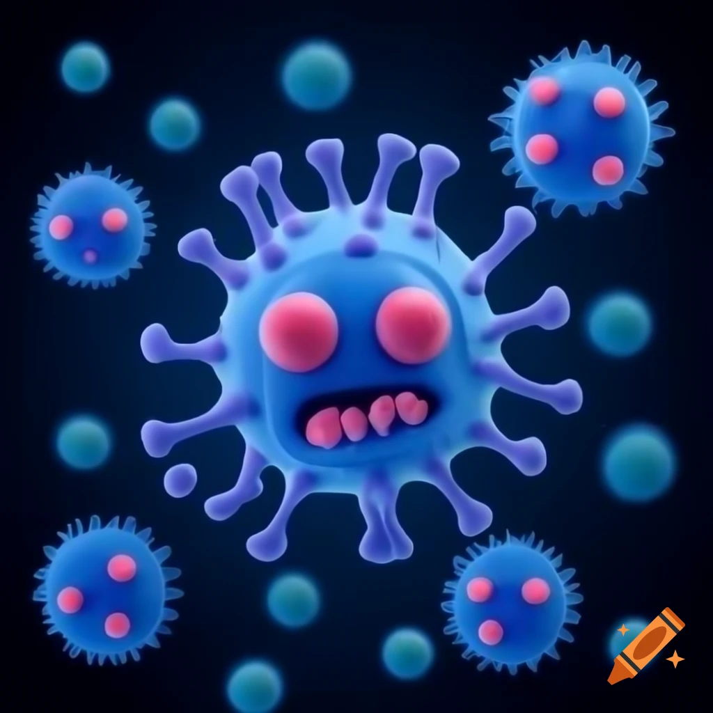 3D illustration of an evil bacteria cell on Craiyon