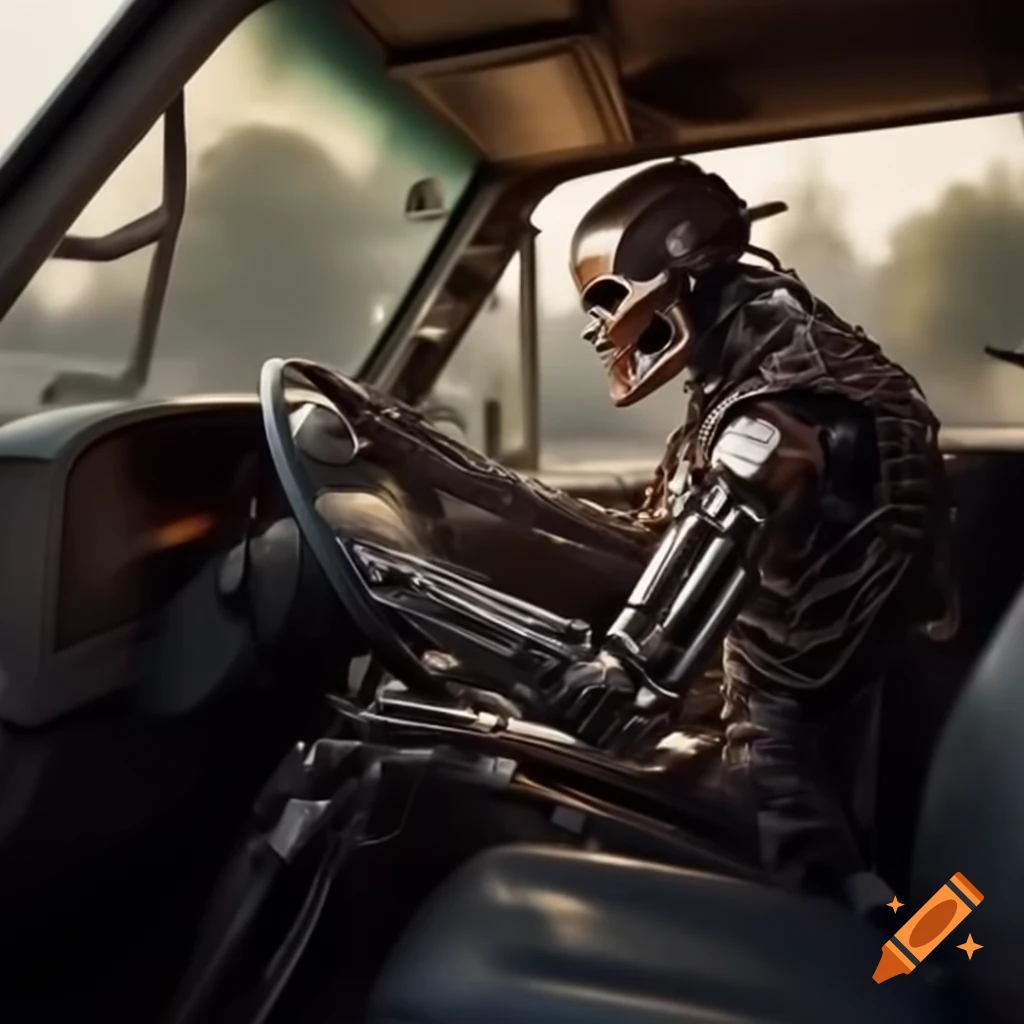 Terminator driving a 2001 chevrolet suburban on Craiyon