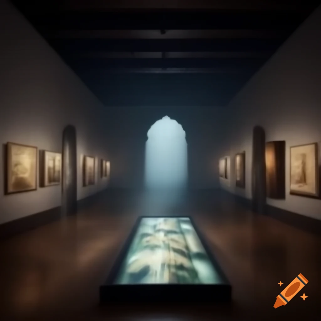 Enchanted Arabian Nights art exhibition with dim light and fog in ...