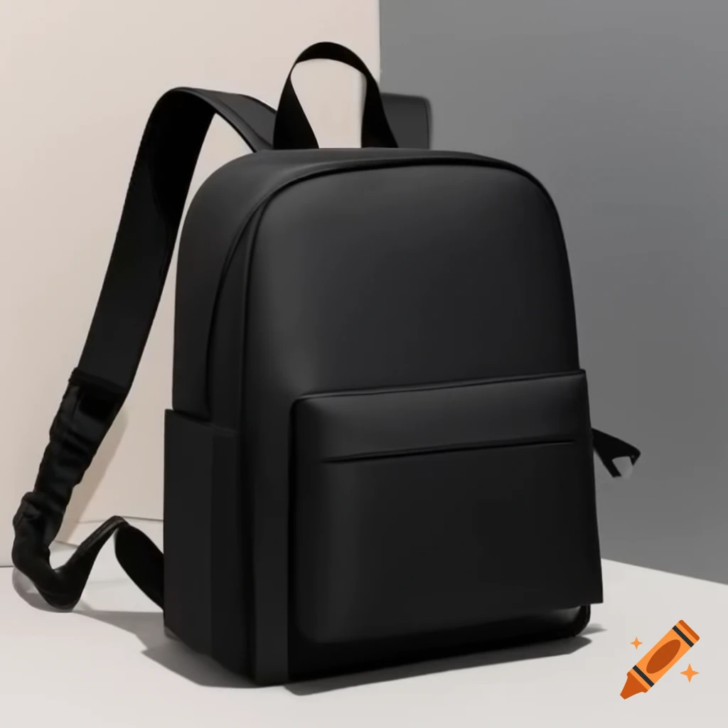 Sleek modern black backpack with minimalist design and smooth nylon ...