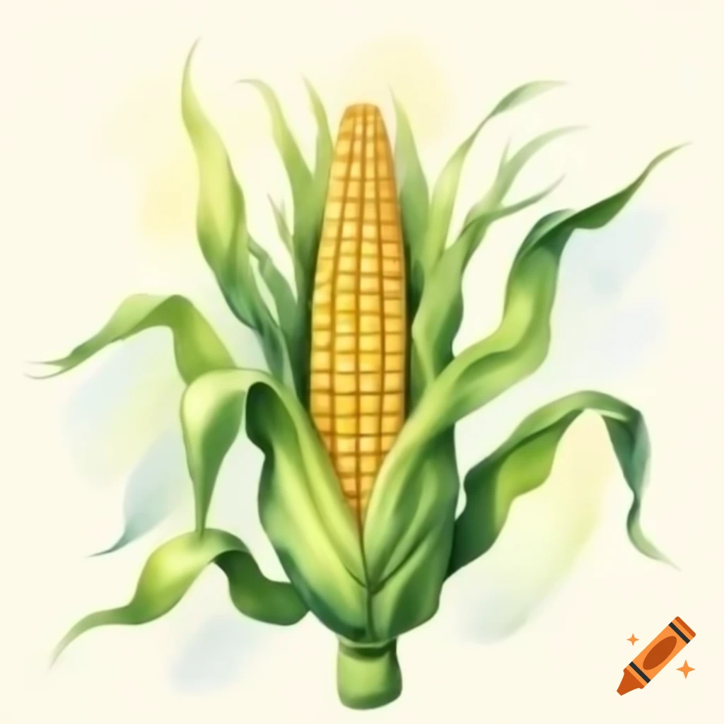 Watercolor painting of corn on Craiyon