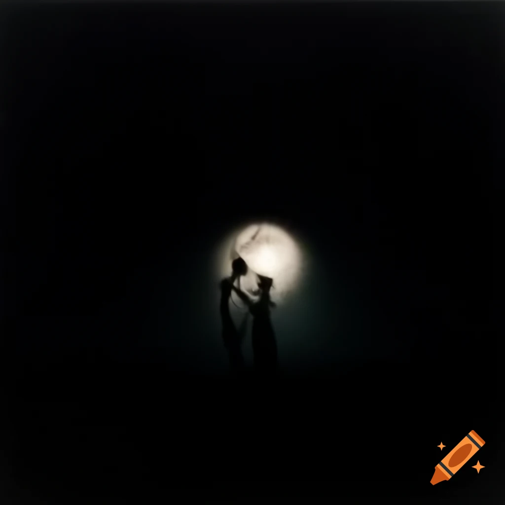 Emotional connection under moonlight, portraying love and intimacy on ...