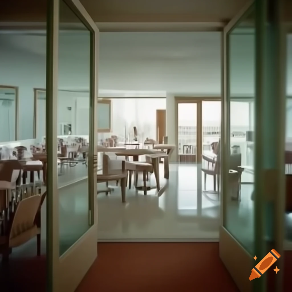 Spacious dining and living room combined for elderly in nursing home ...