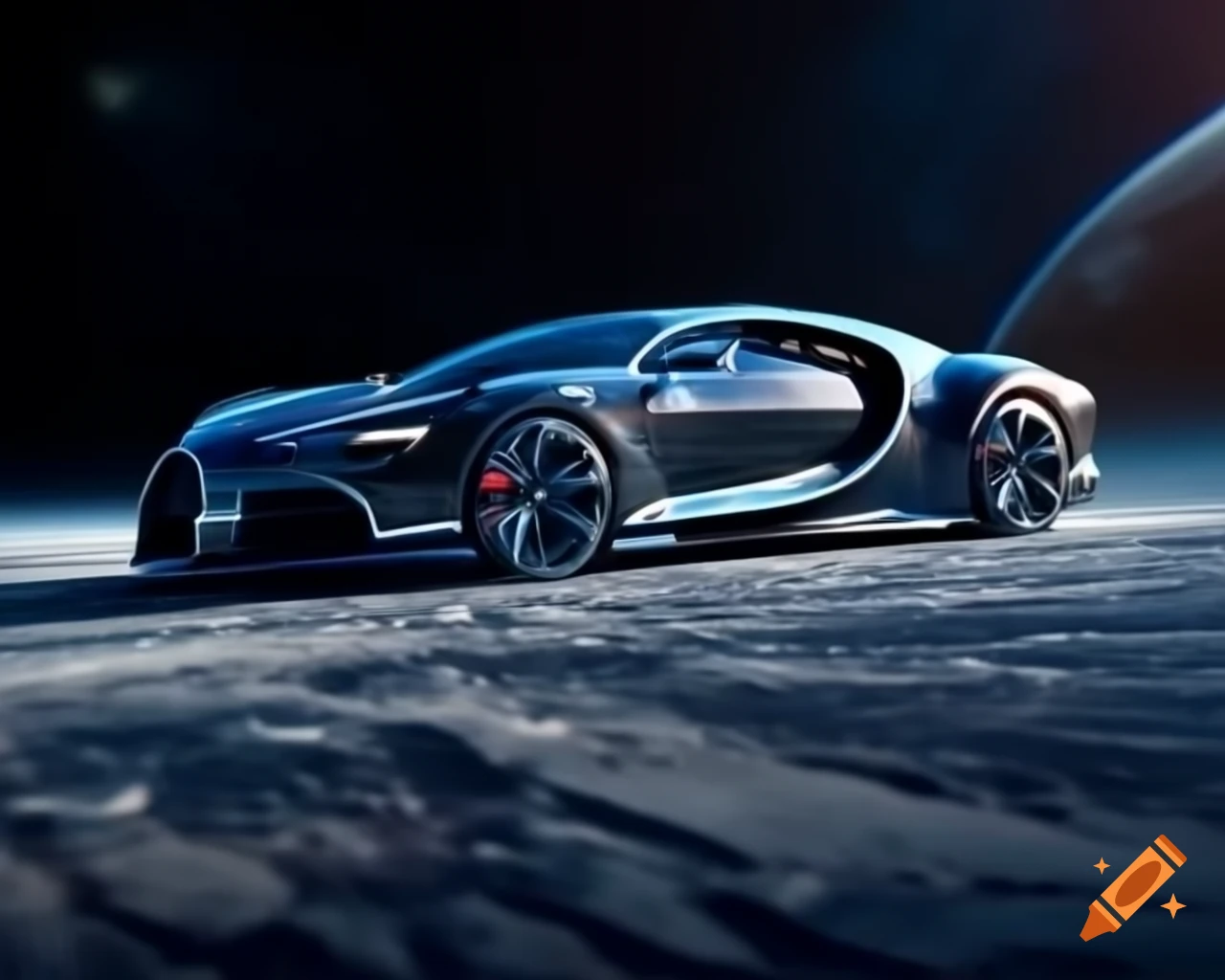 Futuristic spaceship Bugatti Satellite ready for interstellar ...