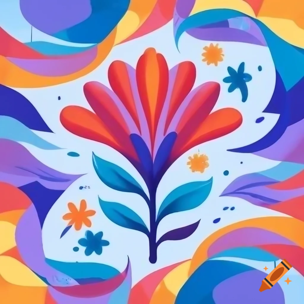 Vibrant symbol combining blooming flower with swirling patterns ...