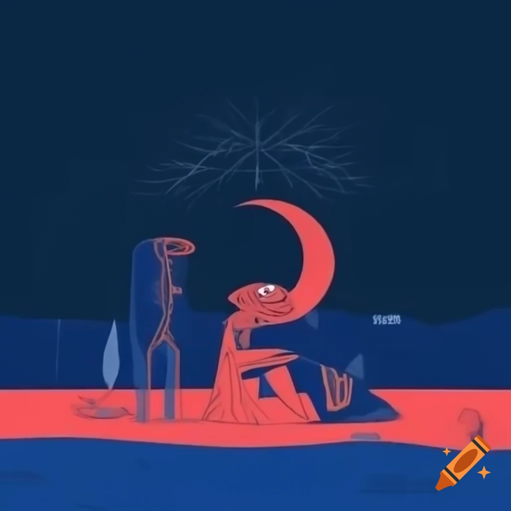 Surrealist minimal scene with strange forms in mist on Craiyon