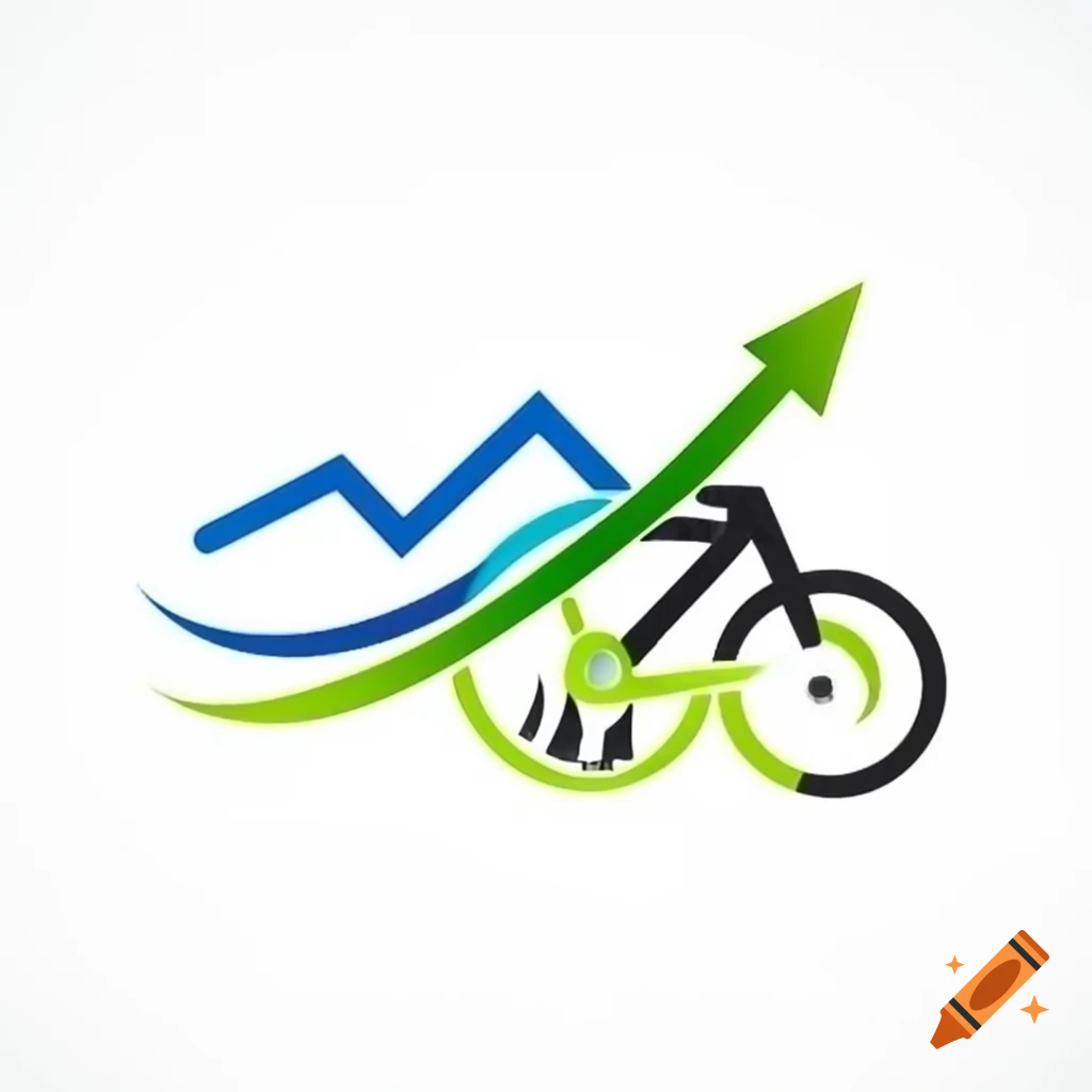 Modern logo combining sports and data visualization with bicycle and ...