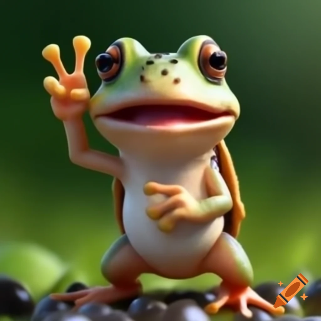 Toad making V for victory sign on Craiyon