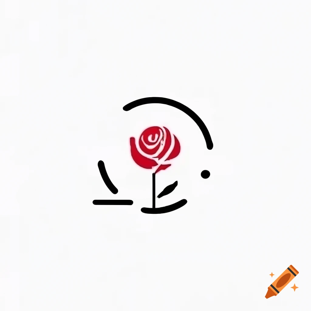 Ultra-minimalistic abstract rose logo with simple lines on Craiyon