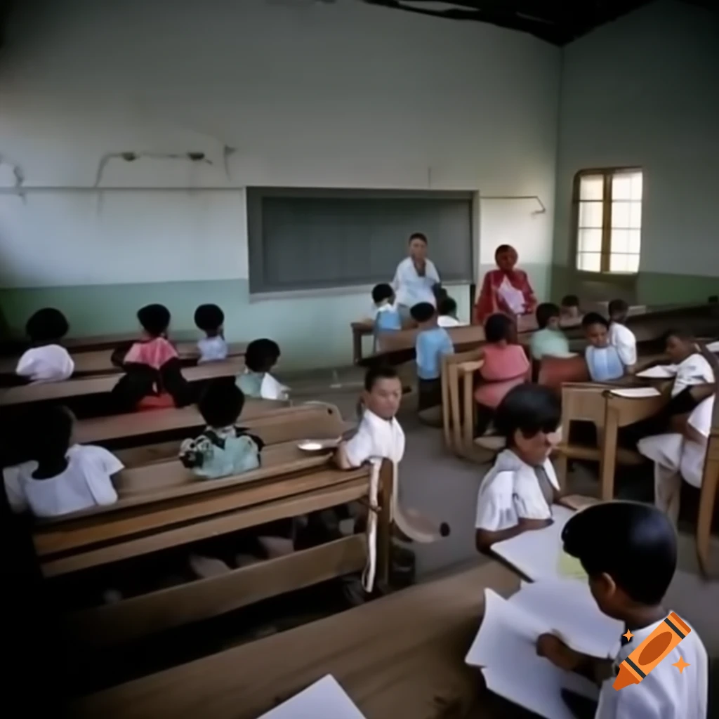 Colorful math classroom reminiscent of 80s and 90s Bangladesh on Craiyon