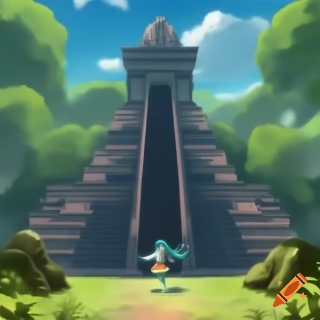 Aztec temple dedicated to Hatsune Miku on Craiyon