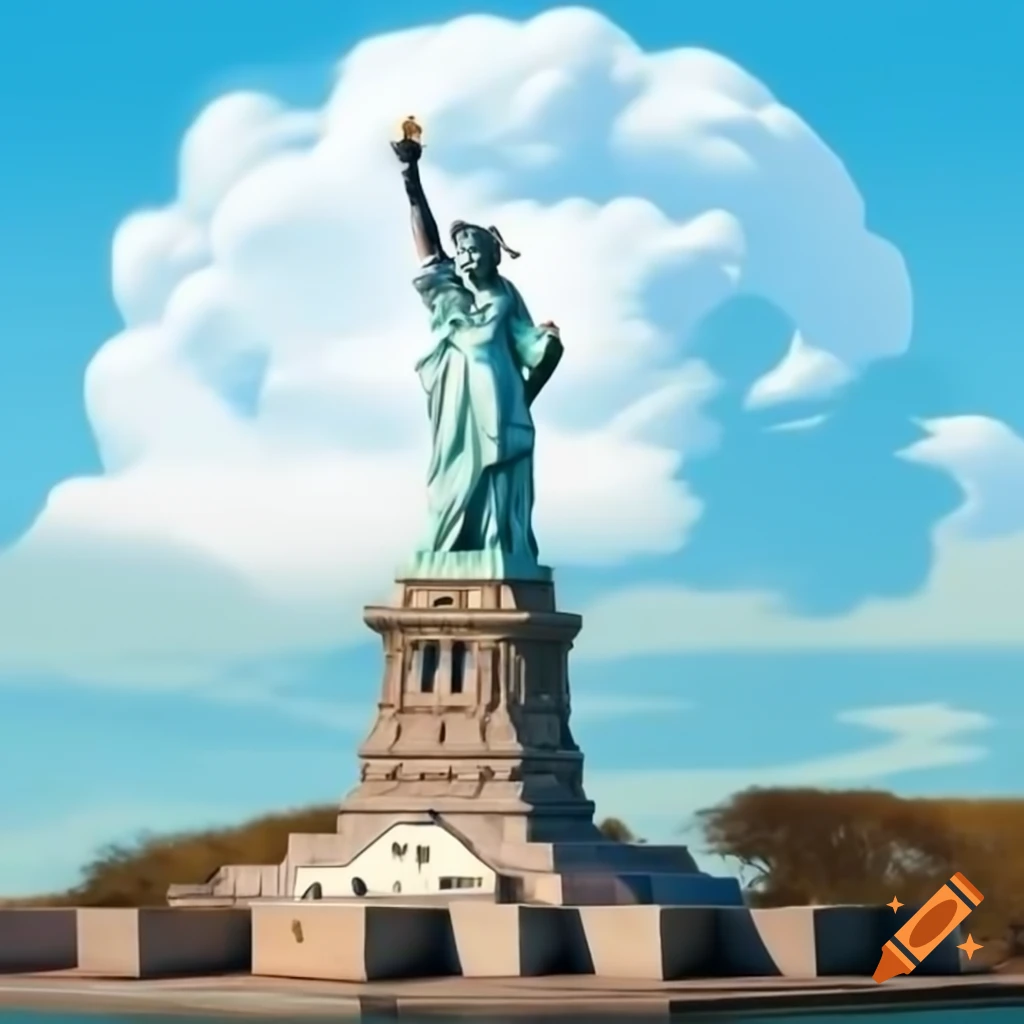 Majestic Statue of Liberty with stylized inscription 'Qodir' in ...