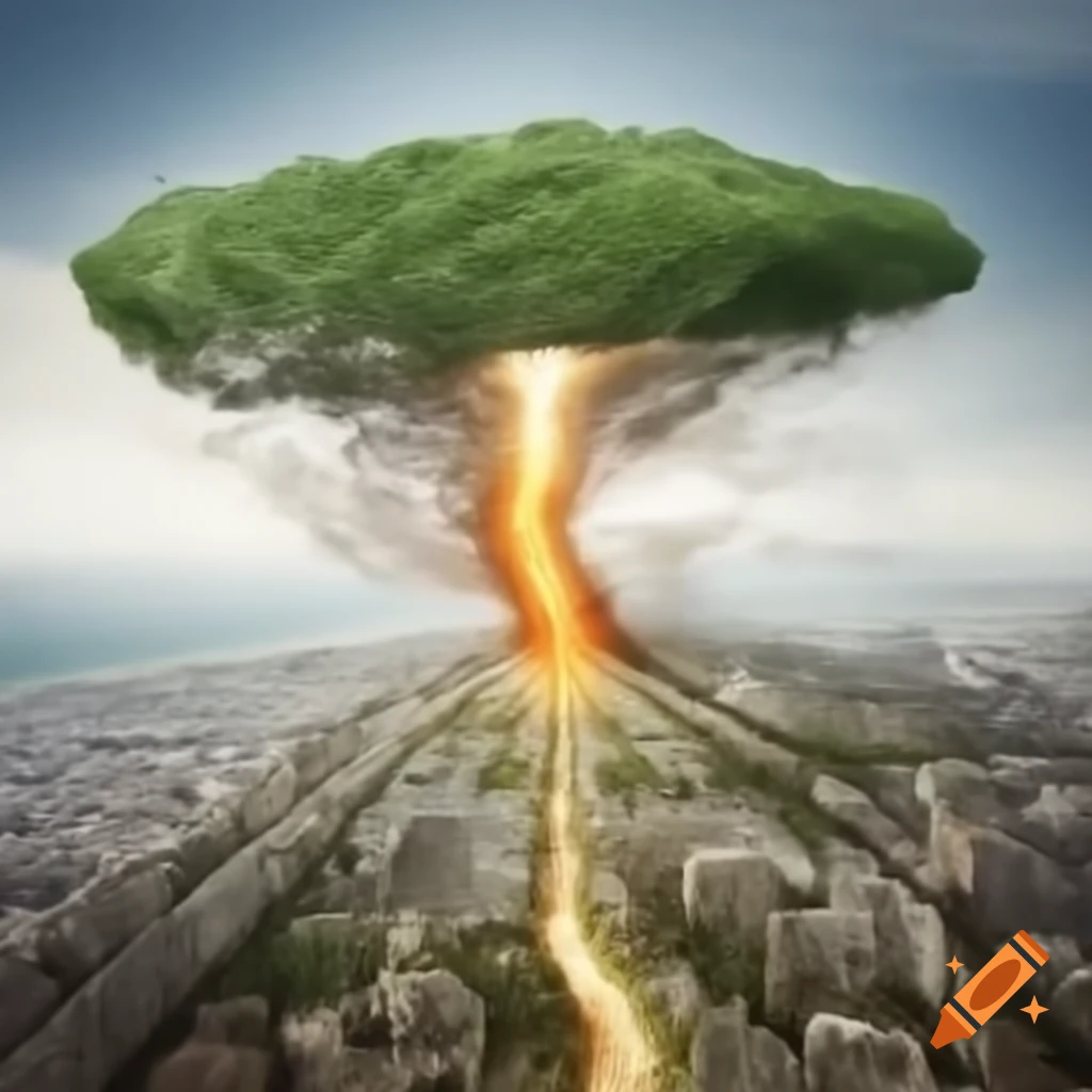 Visual representation of climate change effects on a deteriorating ...