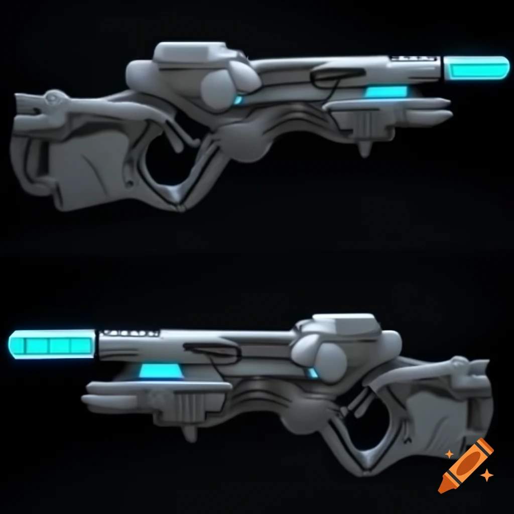 Sci-fi rifle with horse shoe shape influenced by 'the creator' in 4K ...